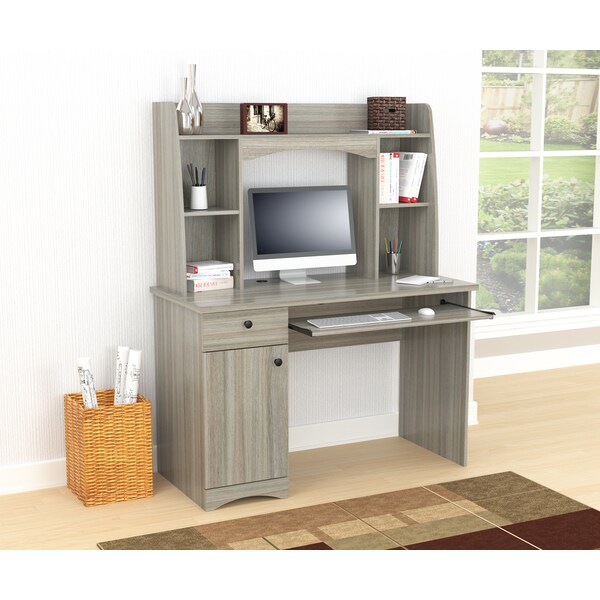 Inval computer desk with hutch store